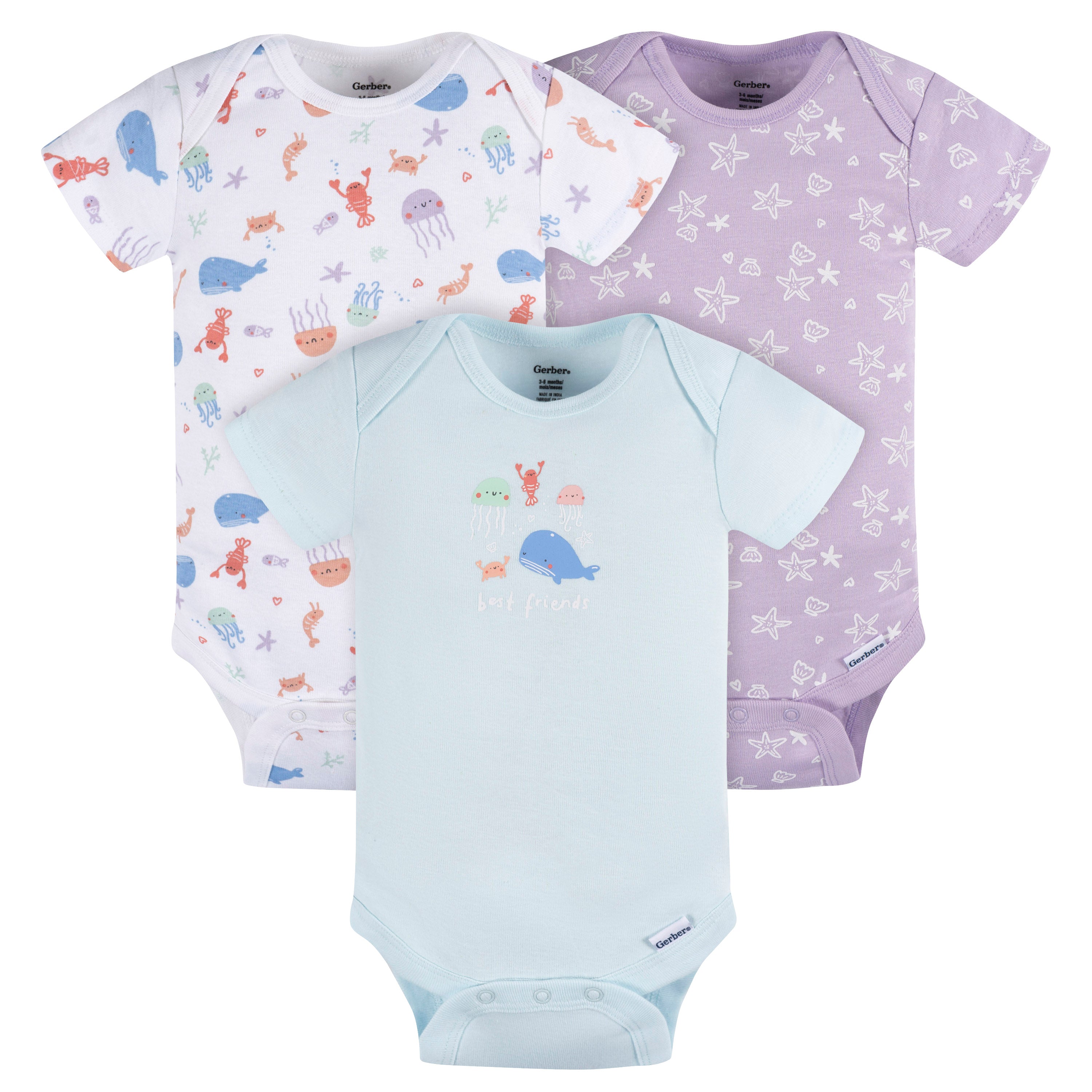 Gerber Best Friends 3 Pack Onesies-Girl – idealbaby